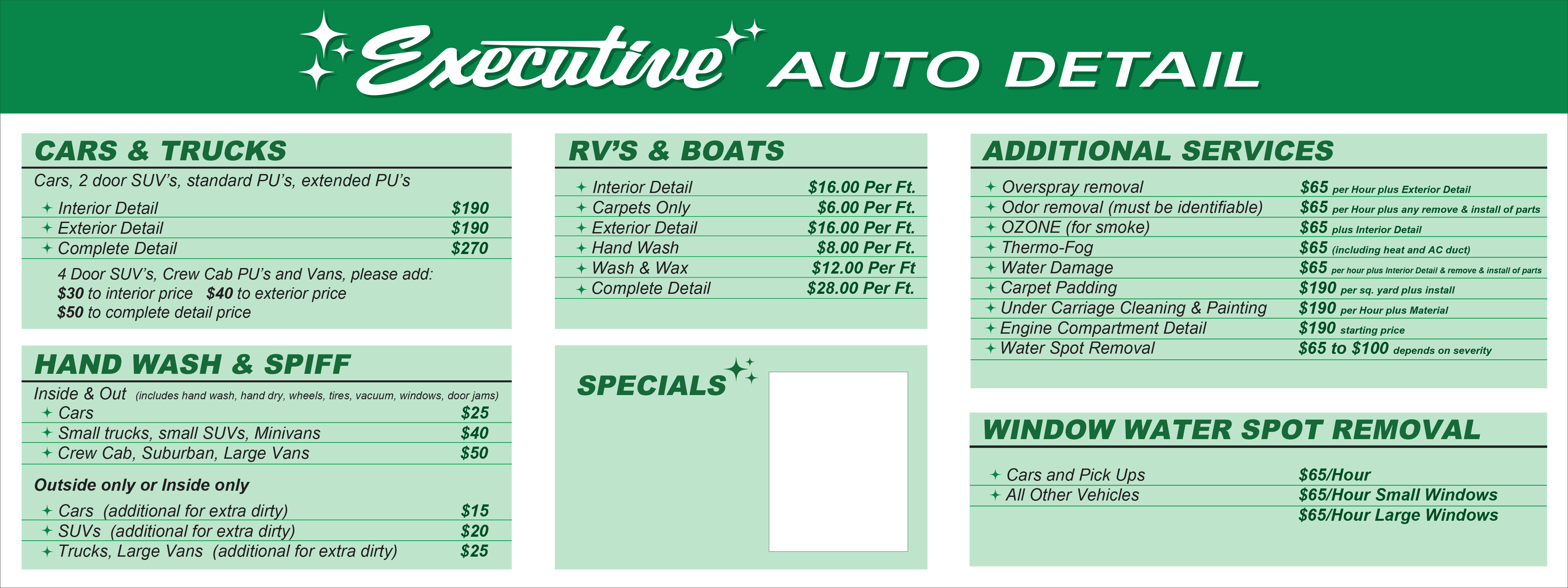 Executive Auto Detail – Full Service Auto Detailing and Car Wash